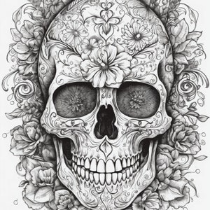 Sugar Skulls Coloring Pages for Adults Volume - 1 "perfect For, Dia De ...