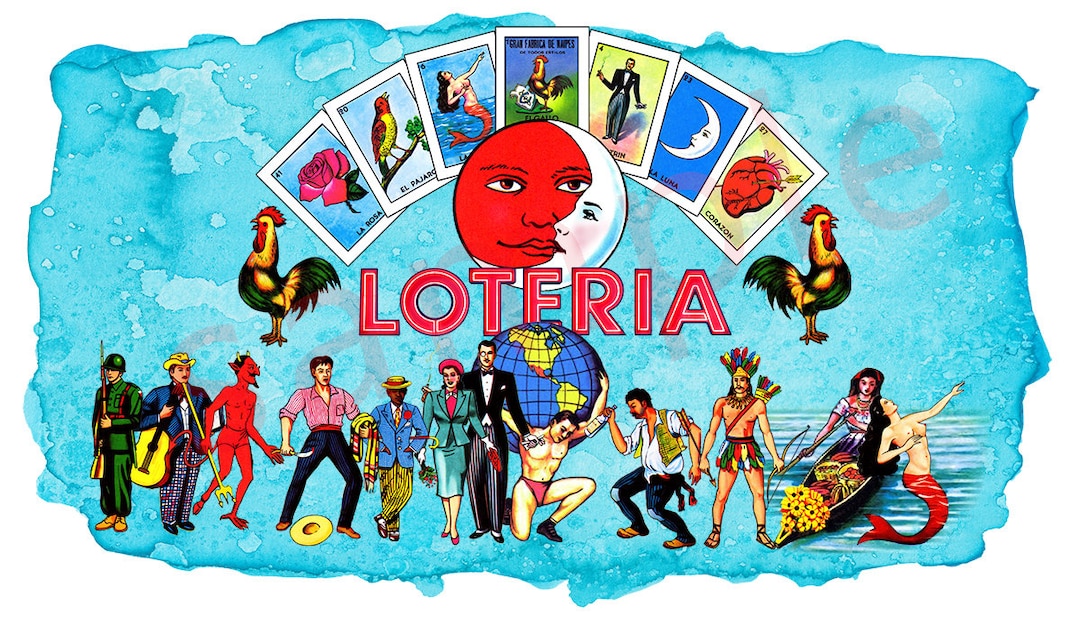 Loteria Transparent Old School Version, Watercolor Full 11 X 5-1/2 ...