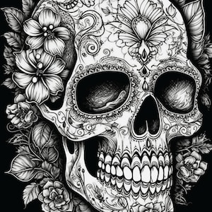 Sugar Skulls Coloring Pages for Adults Volume - 1 "perfect For, Dia De ...