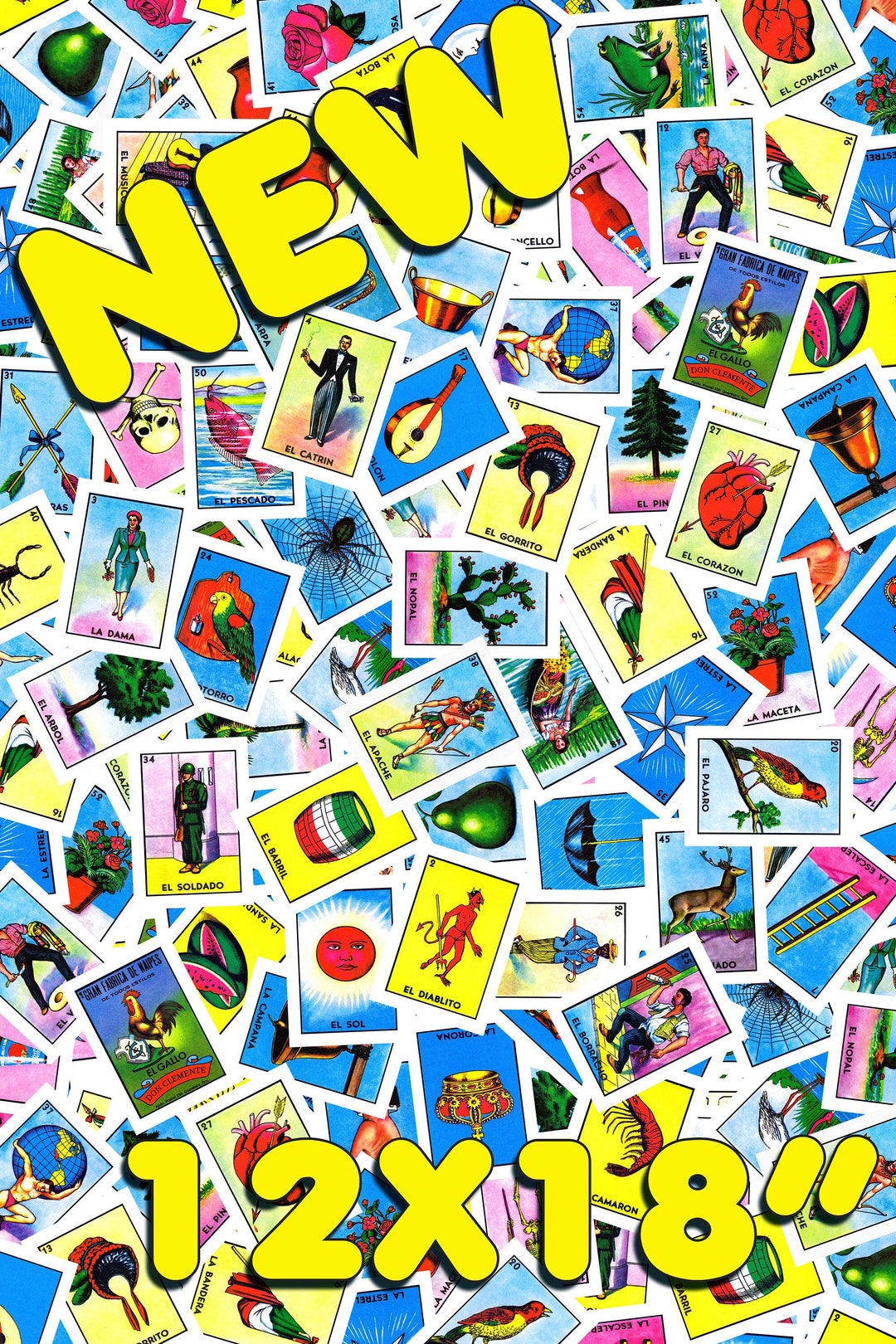 Old School Loteria Characters, (12"x18") JPG Digital Background - Etsy