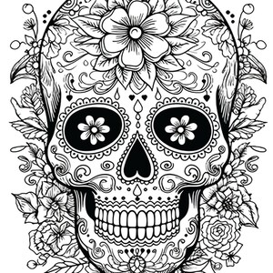 Sugar Skulls Coloring Pages for Adults Volume - 4 "perfect For, Dia De ...