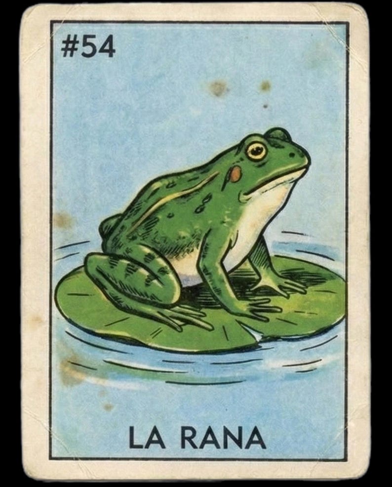 LA RANA "new" Mexican Loteria Poster Image. 300dpi (png) - Etsy