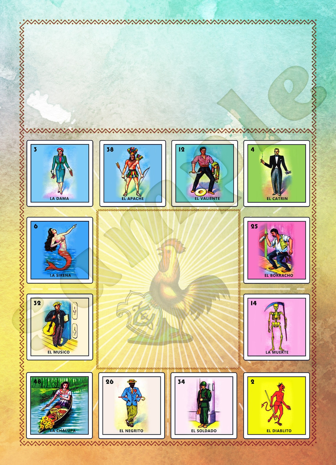 Lotería Mexicana Invitación o Folleto JPG editable - Etsy México