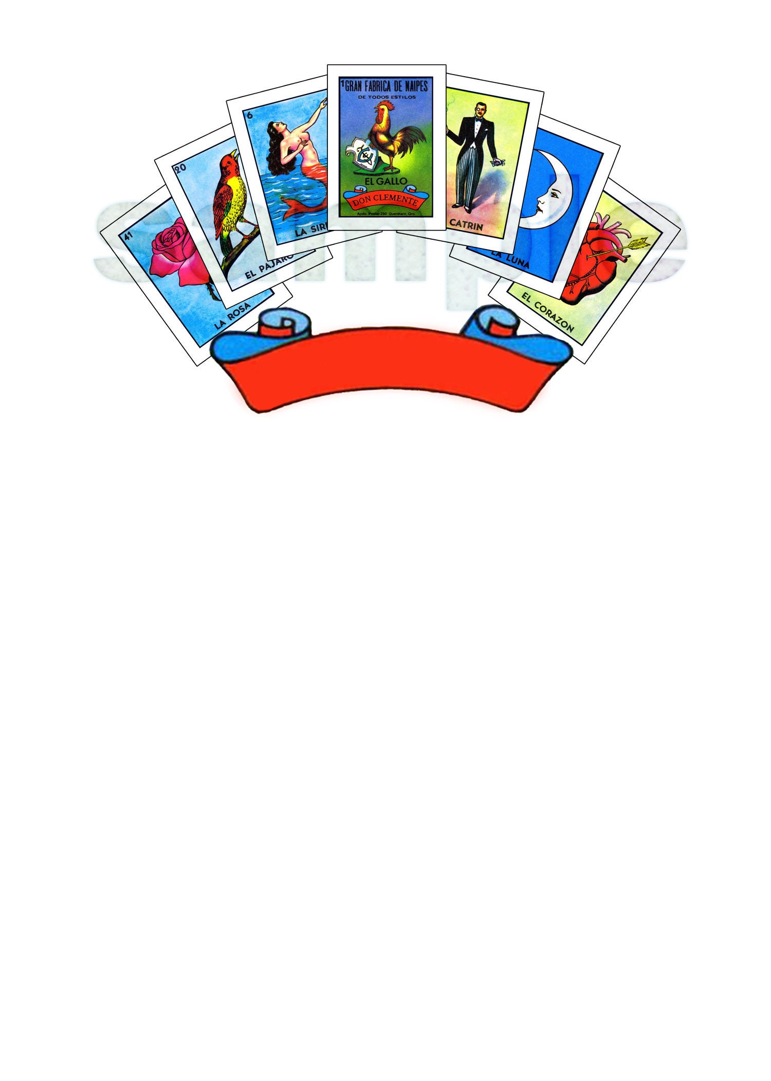 Mexican Loteria 5X7 Blank Printable Reg 4 99 Etsy