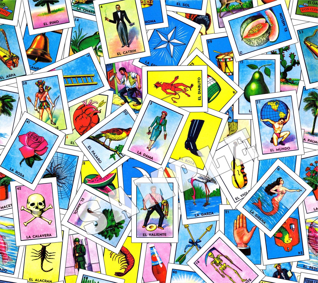 LOTERIA TUMBLER | Seamless 300 DPI Digital Paper | Loteria Old School ...