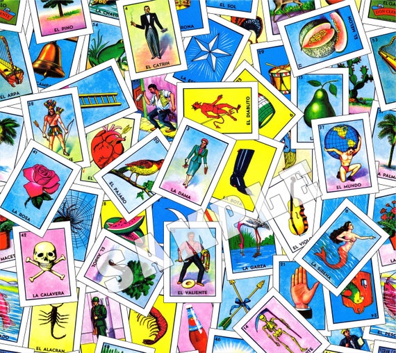 LOTERIA TUMBLER | Seamless 300 DPI Digital Paper | Loteria Old School ...