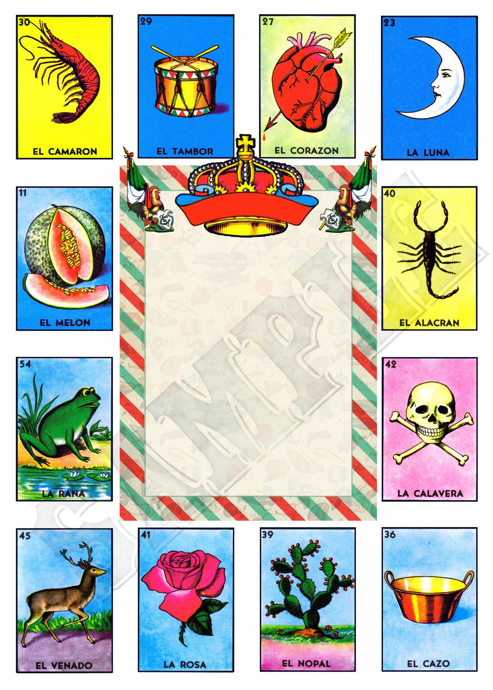 Blank Loteria Card Template