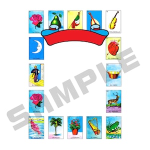 4 Loteria Blank Flyer Template | Centered on a "ready to Print" Letter ...