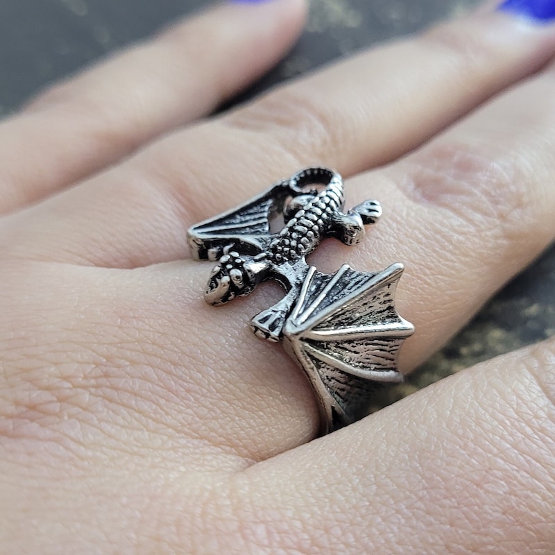 Silver Dragon Ring - Etsy