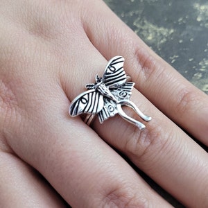 Silver Luna Moth Ring - Etsy