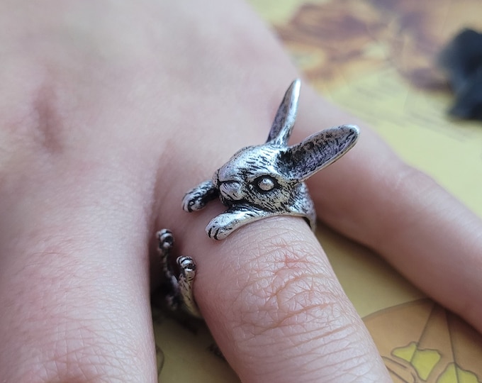 Silver Bunny Ring, Adjustable Size - Etsy