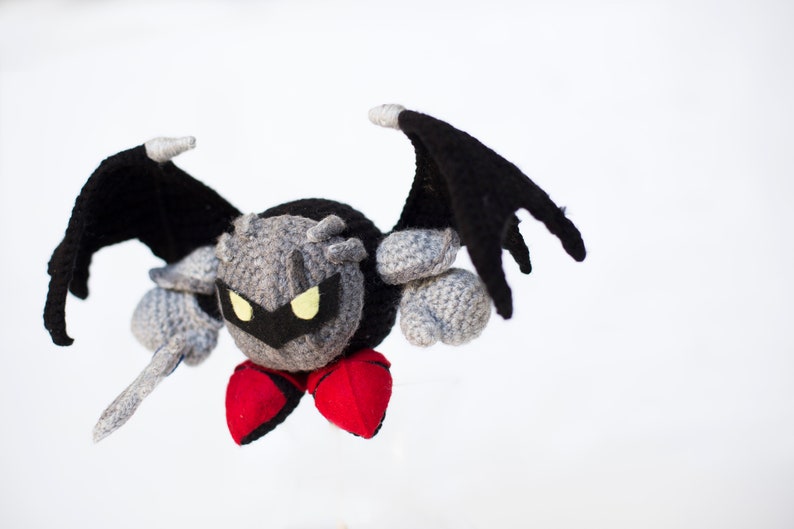 Crochet Dark Meta Knight Amigurumi wired | Etsy