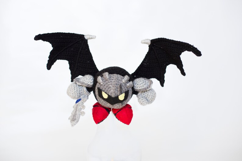 Crochet Dark Meta Knight Amigurumi wired | Etsy