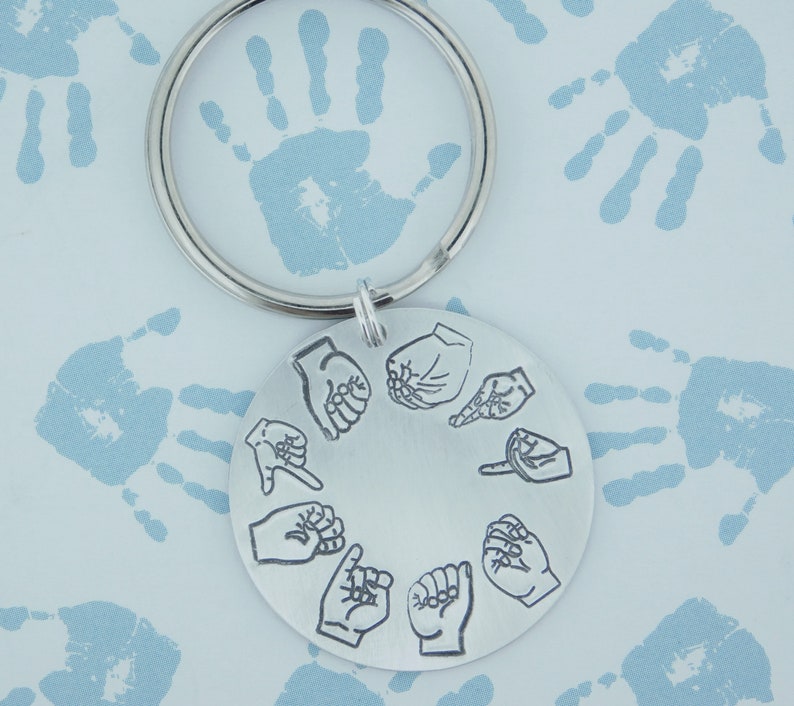 Personalized Name in Sign Language Custom Keychain Gift | Etsy