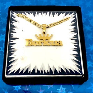 Boricua Necklace Puerto Rican Jewelry Pendant & Chain Male Men Man Gift ...