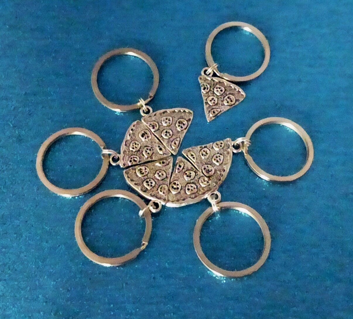SALE 6 Slice Pizza Keychain Also Sets of 7 8 9 10 Pie | Etsy