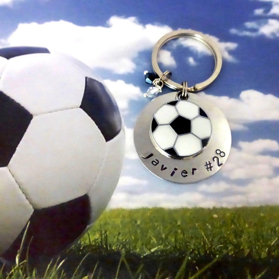 Custom Made With Your Name & Favorite Team Number Soccer Keychain / Key ...