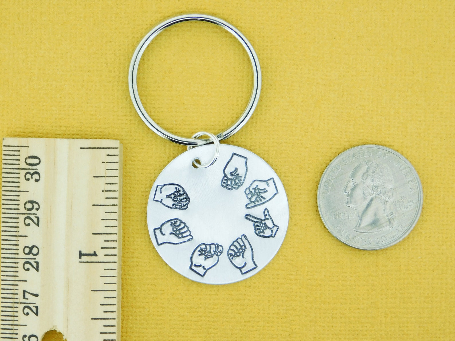 Personalized Name in Sign Language Custom Keychain Gift | Etsy