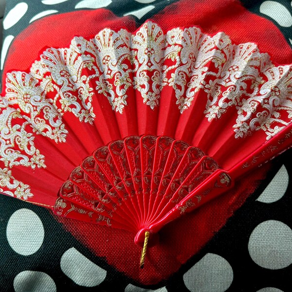 Red Fan - Etsy