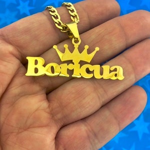 Boricua Necklace Puerto Rican Jewelry Pendant & Chain Male Men Man Gift ...