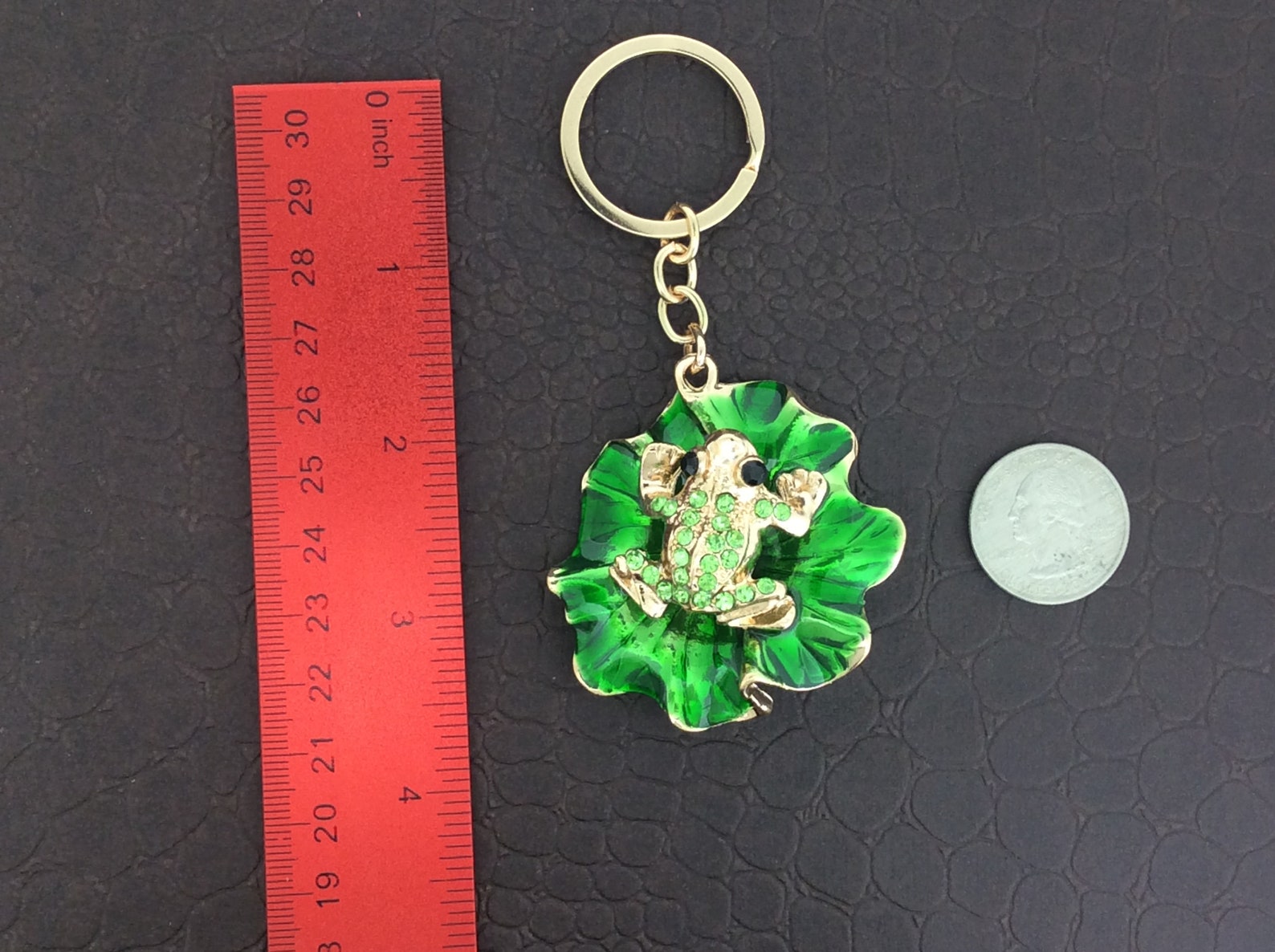 Extra Large Coqui Keychain Green Rhinestones Gold Tone - Etsy