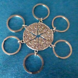 SALE 6 Slice Pizza Keychain Also Sets of 7 , 8 , 9 , 10 Pie Order ...