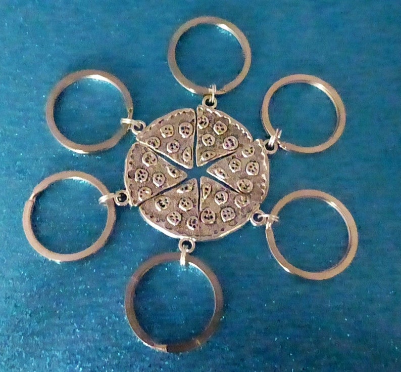SALE 6 Slice Pizza Keychain Also Sets of 7 8 9 10 Pie | Etsy