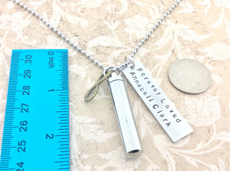 Long URN Pendant With Infinity Symbol Personalized Name | Etsy
