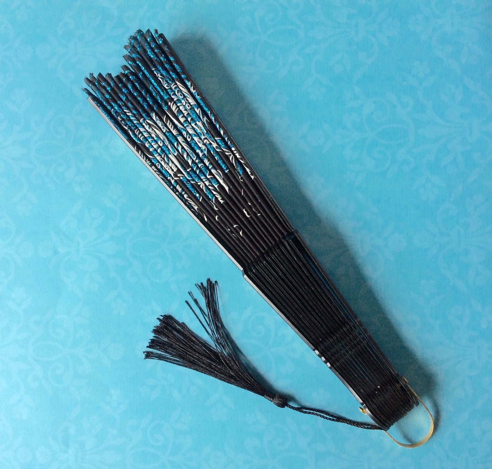 Butterflies Black & Blue Hand Held Fan Butterfly Lover - Etsy