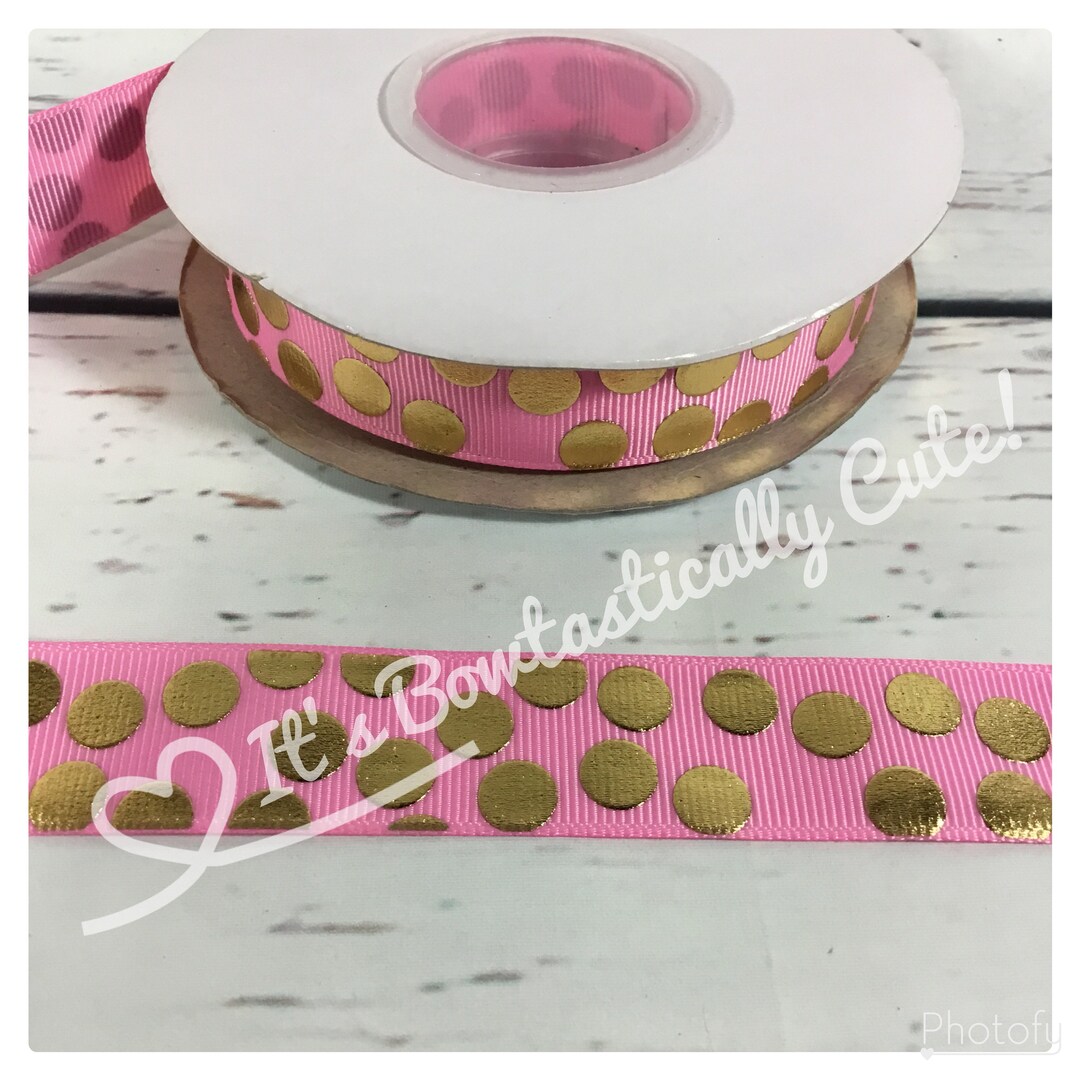 7/8 Grosgrain the Original Silly Dots Big Dots Gold Foil on 4 Colors ...