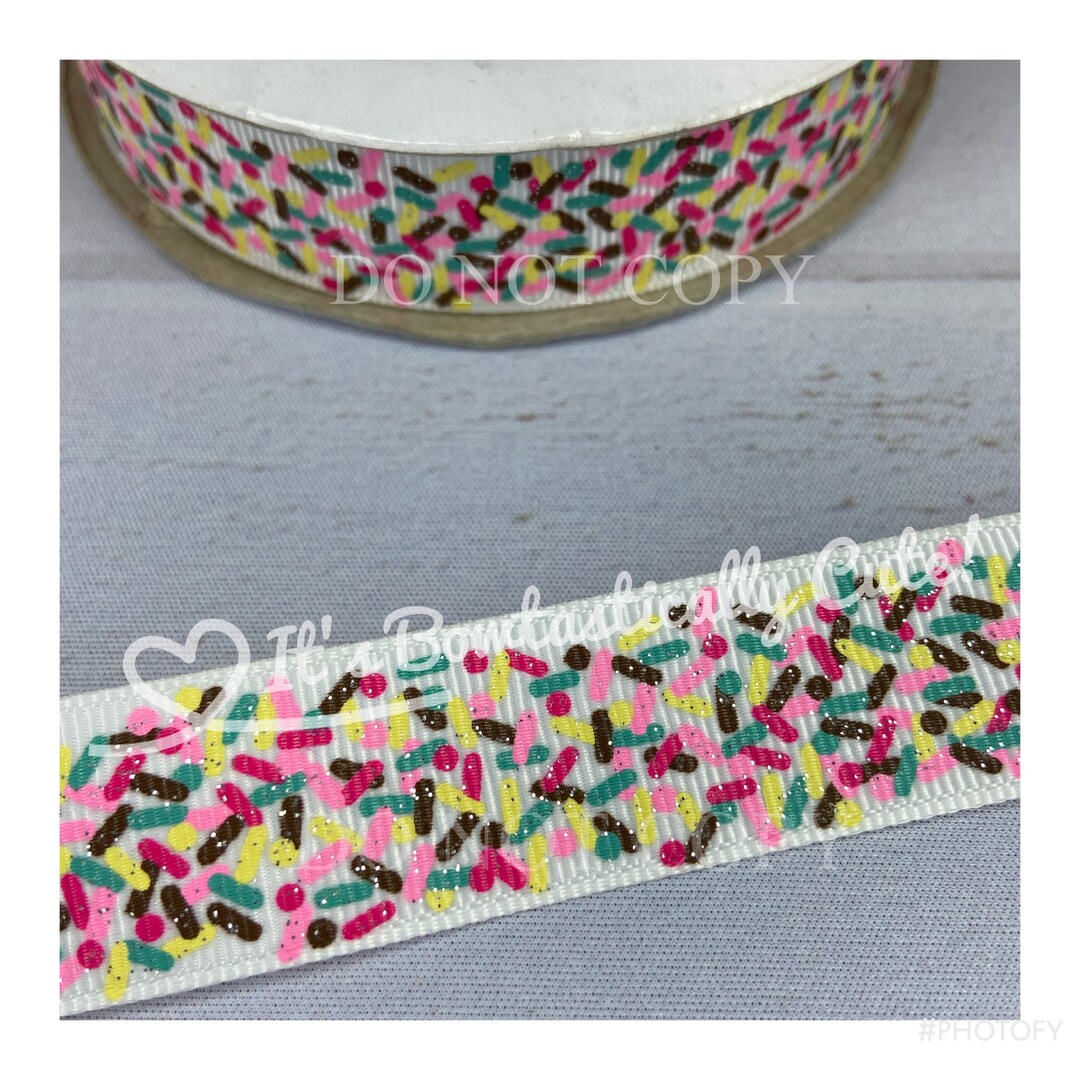 7/8 Grosgrain Glitter Ice Cream Sprinkles High Quality USDR Ribbon - Etsy