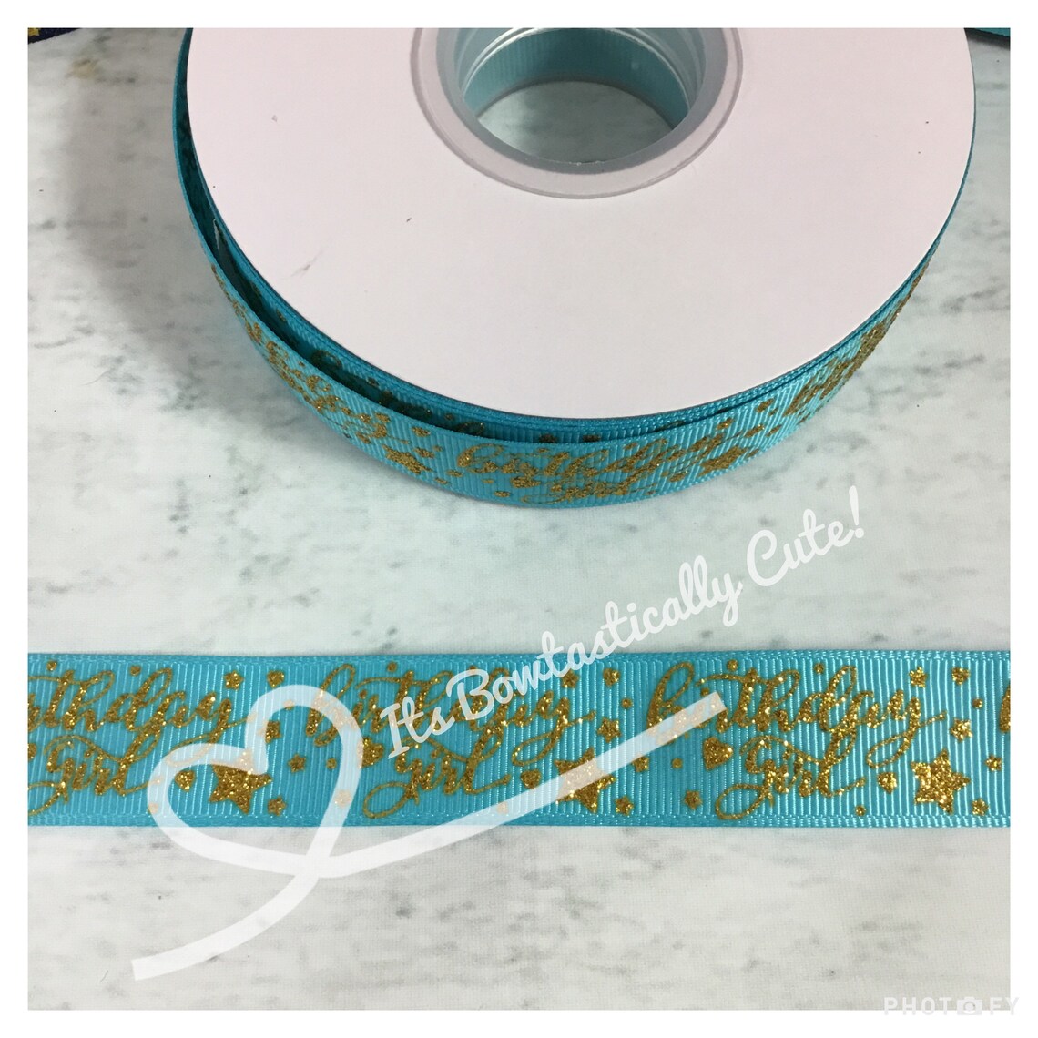7/8 Grosgrain Gold Glitter Birthday Girl on 6 Colors | Etsy