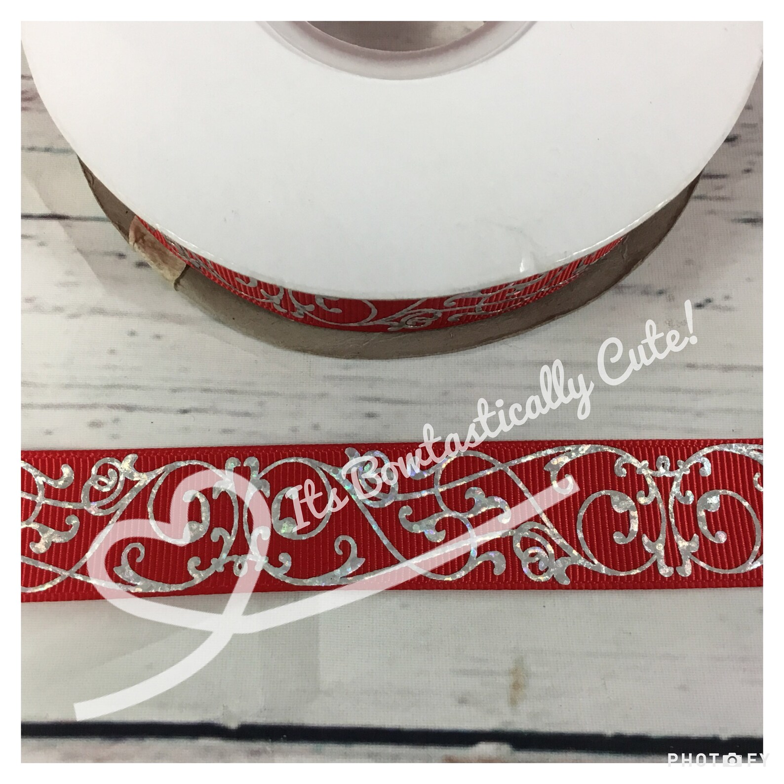 7/8 Grosgrain Silver Holographic Foil Wire Damask on 6 - Etsy