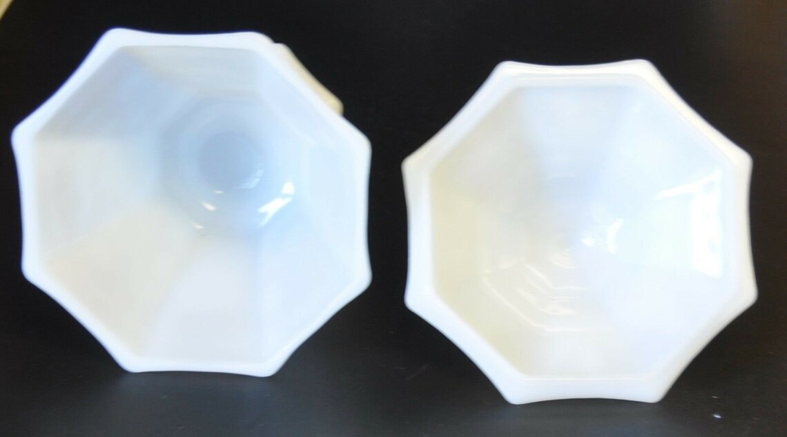 Vintage Milk Glass Octagon Candy Dish With Lid Grape and Leaf Design - Etsy
