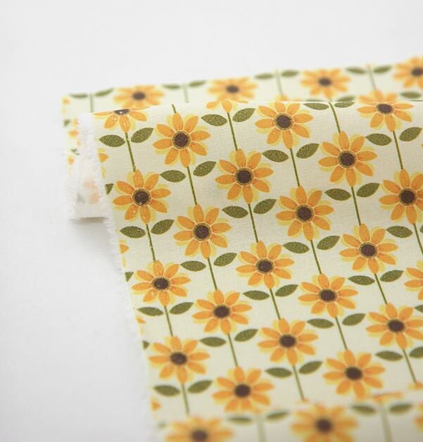 Sunflower Pattern Digital Printing Cotton Fabric by Yard | Etsy