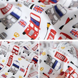 London Buses Pattern Cotton Fabric by Yard S71962 - Etsy