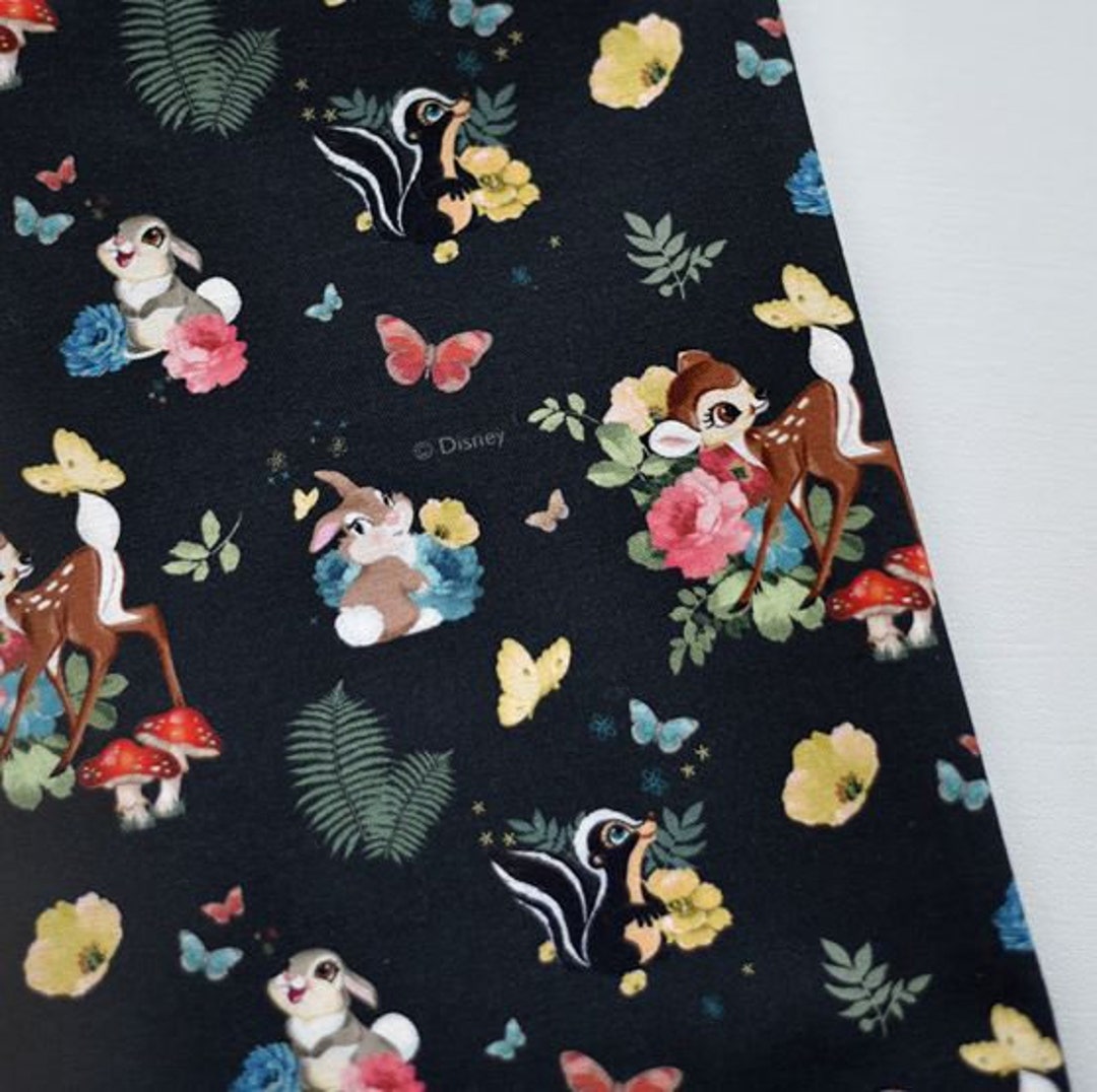 Disney Bambi Pattern Digital Printing Cotton Fabric by Yard - Charcoal ...