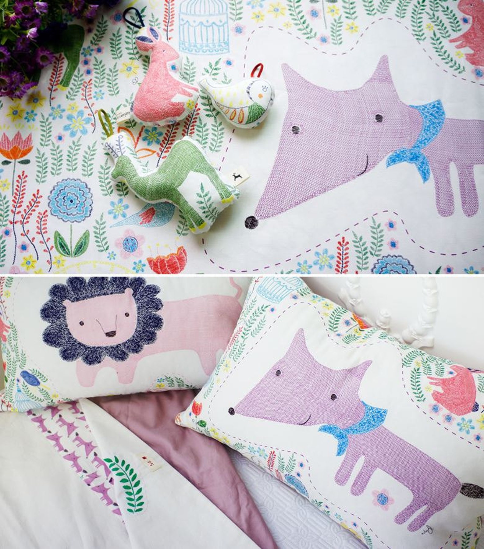 Cute Fox and Line Pattern Panel Fabric Width 145cm 57 Inch - Etsy