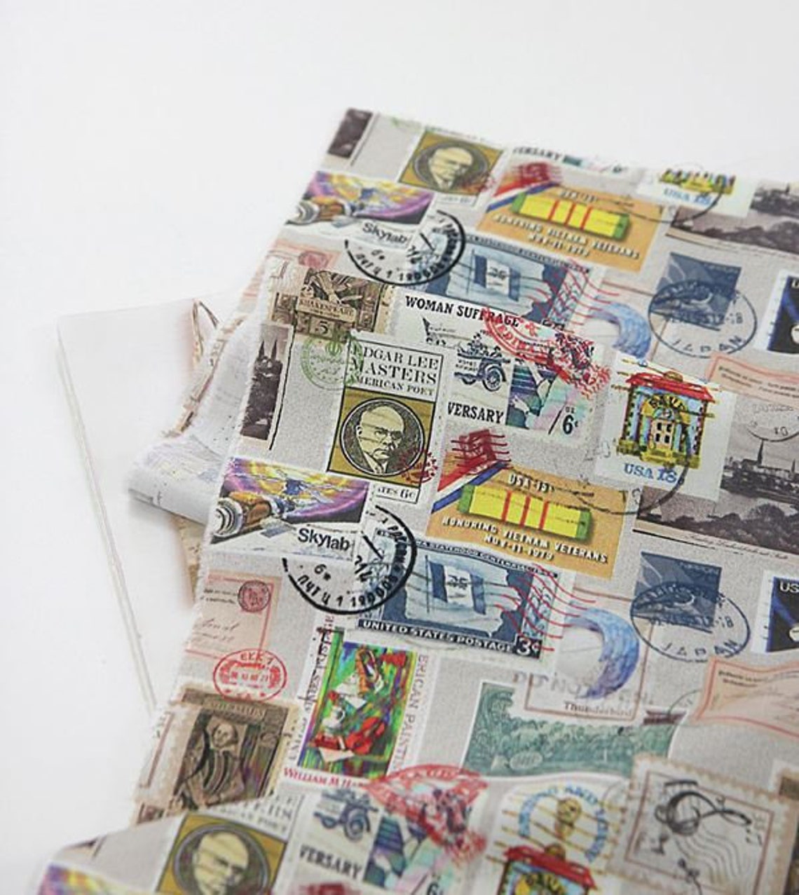 Vintage Style Stamp Pattern Digital Printing Cotton Fabric by - Etsy