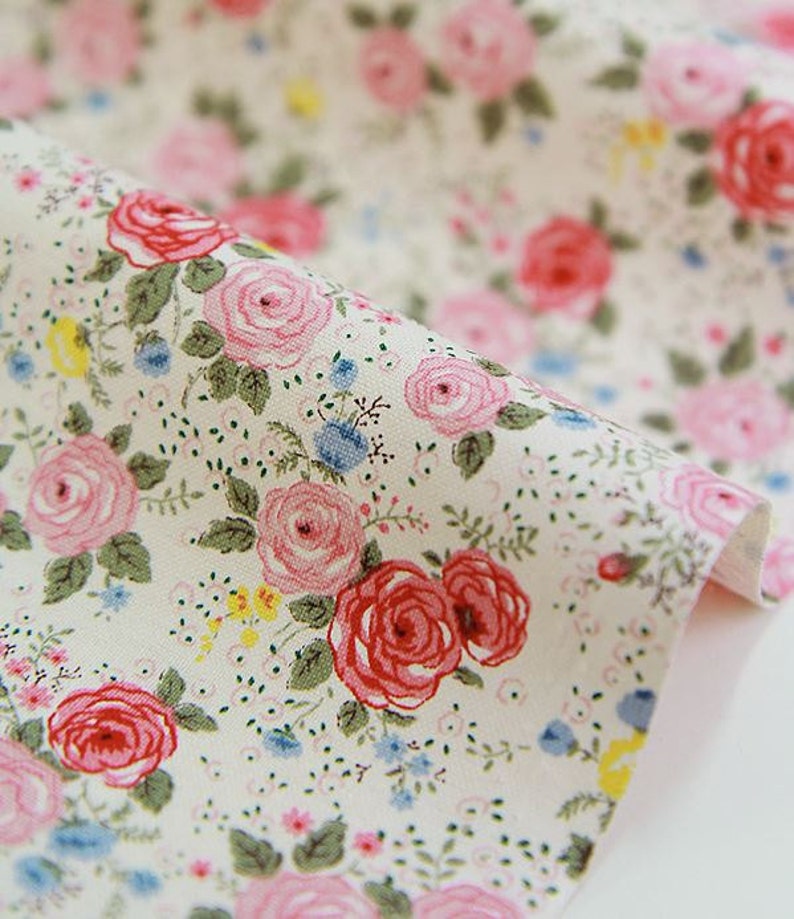 Little Roses Pattern Cotton Fabric by Yard Pink AE32 | Etsy