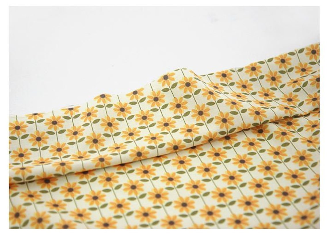 Sunflower Pattern Digital Printing Cotton Fabric by Yard | Etsy