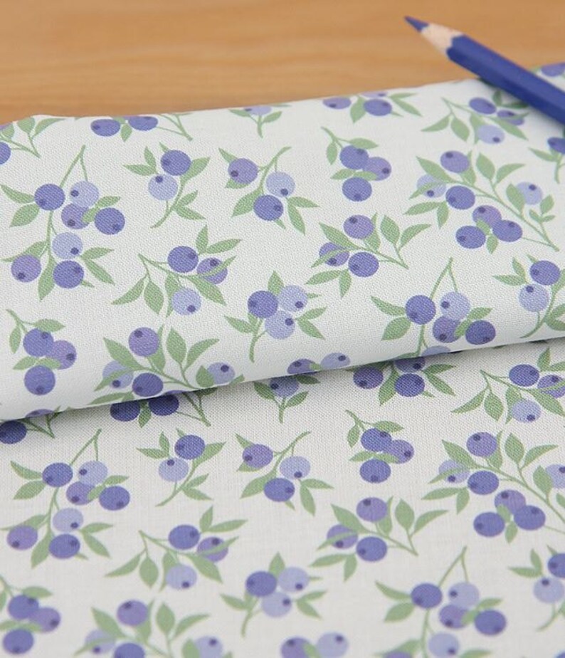 Blueberries Pattern Digital Printing Cotton Fabric by Yard - Etsy