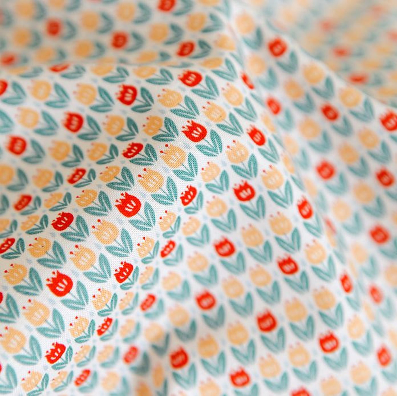 Lovely Tulip Pattern Cotton Fabric by Yard S64037 - Etsy