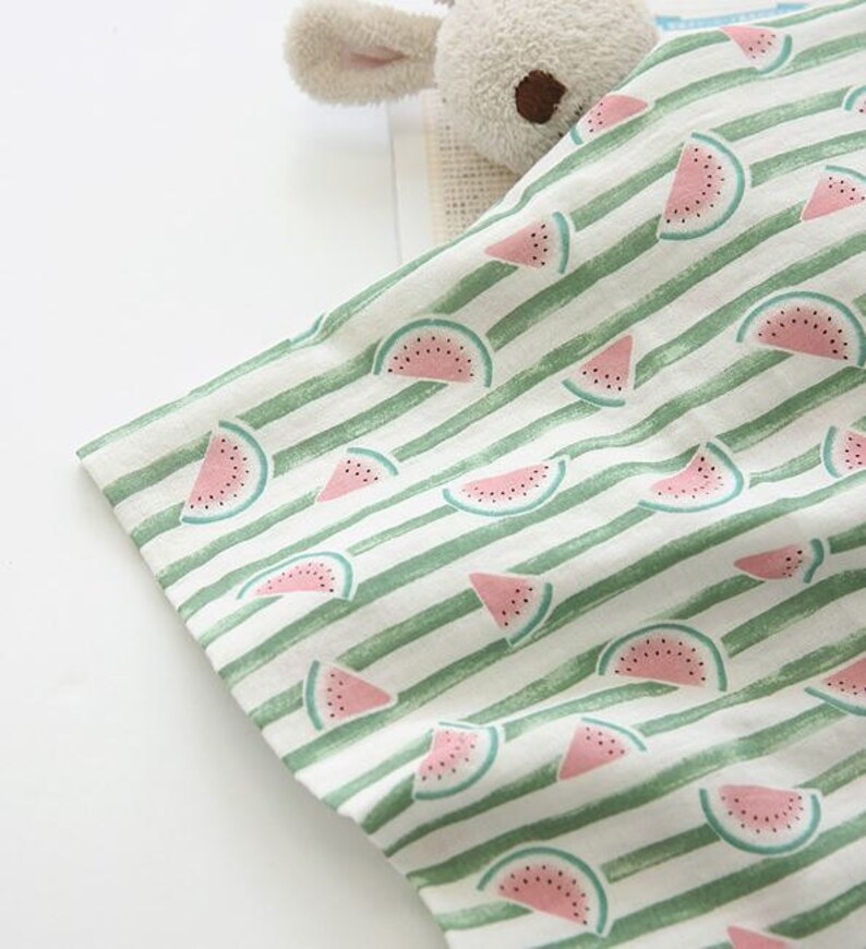Watermelon Pattern Cotton Gauze Fabric by Yard 4 Colors - Etsy