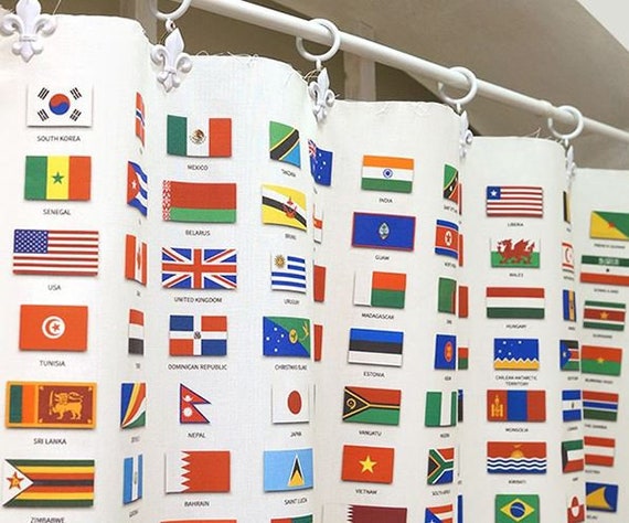 World Flags Pattern Impresión digital Algodón Tela cortada a - Etsy España