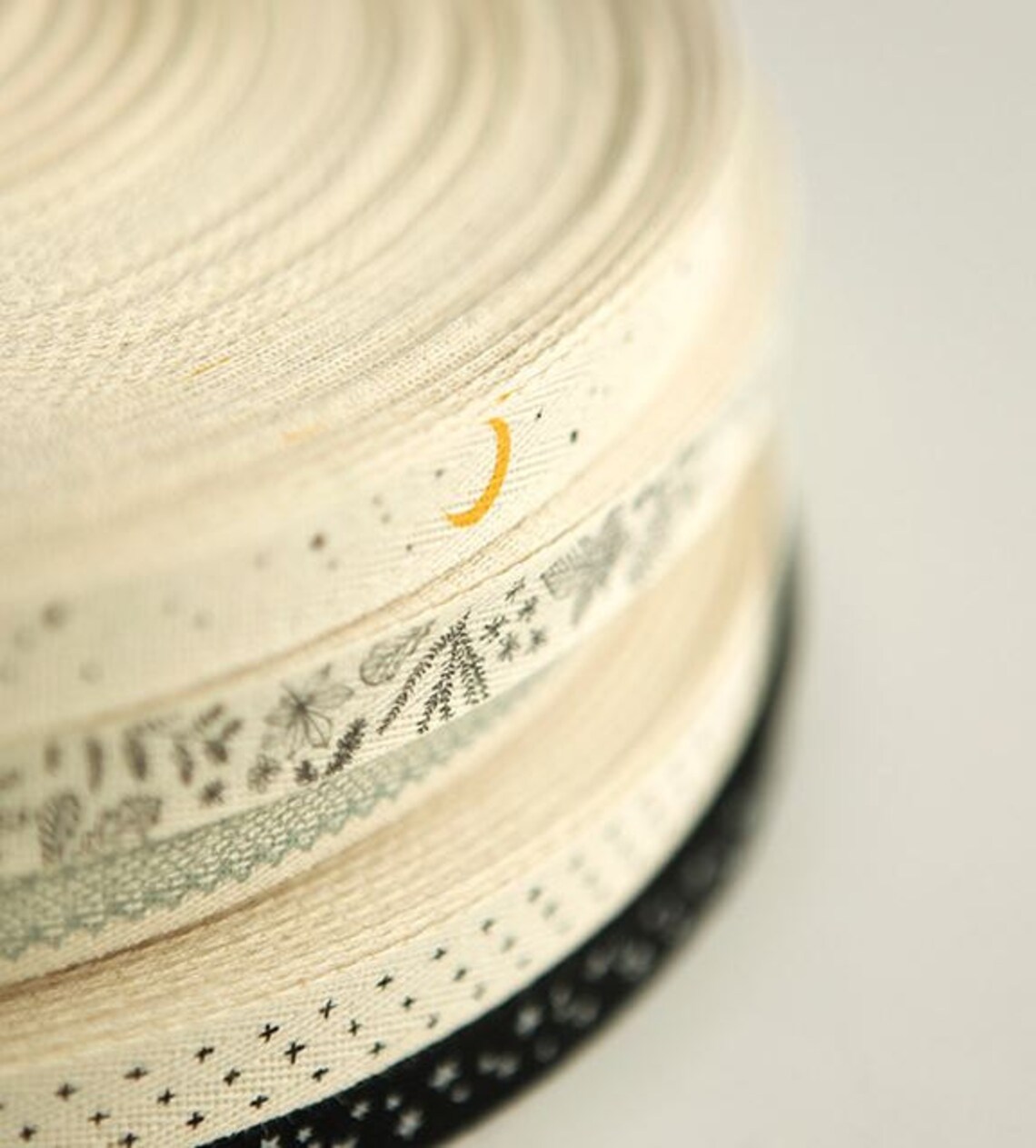 Natural Cotton Ribbon 5 yards Leaves Pattern | Etsy