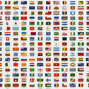 World Flags Pattern Digital Printing Cotton Fabric by Yard S21609 - Etsy