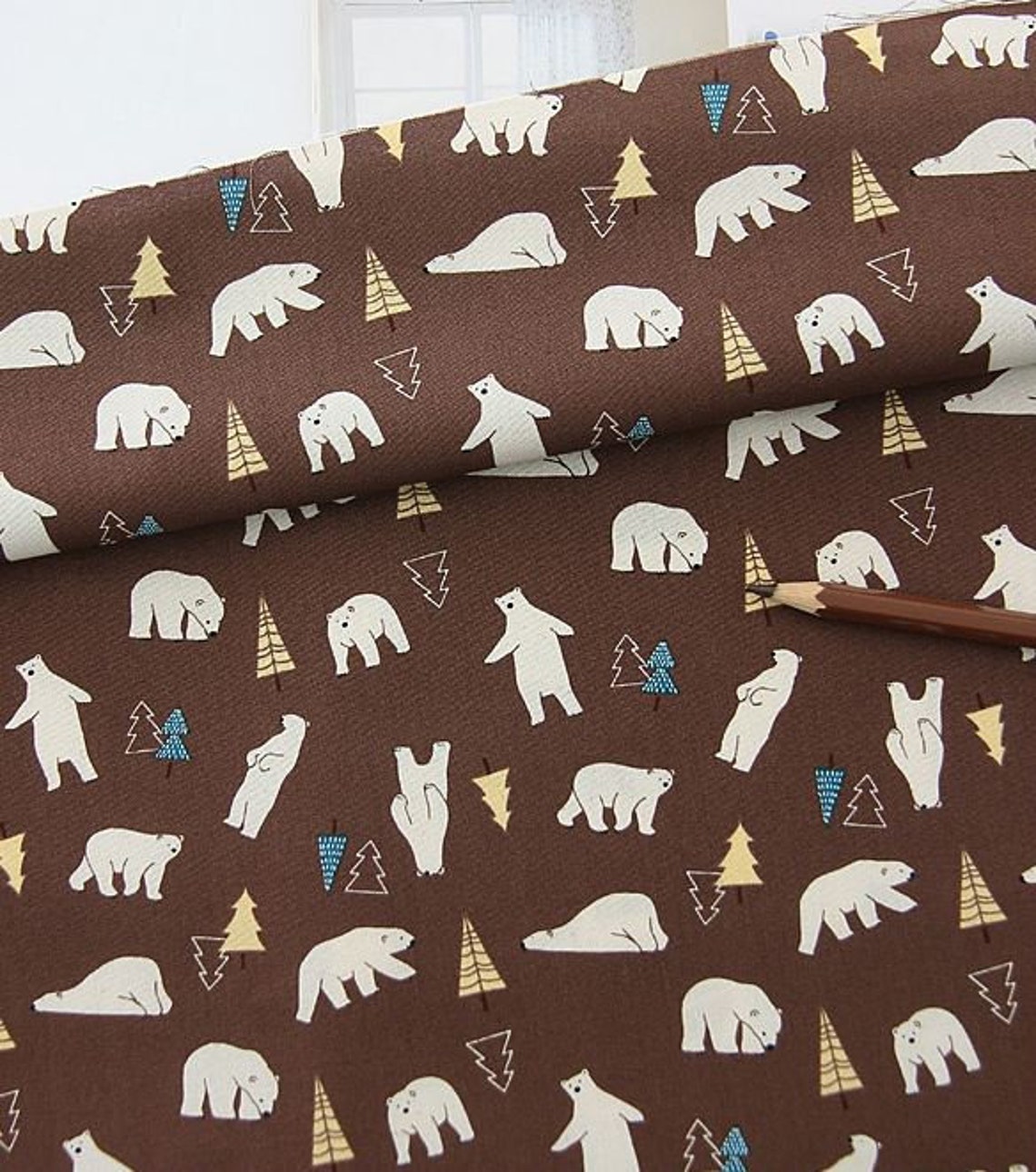 Polar Bear Pattern Cotton Fabric by Yard S83057 3 Colors | Etsy