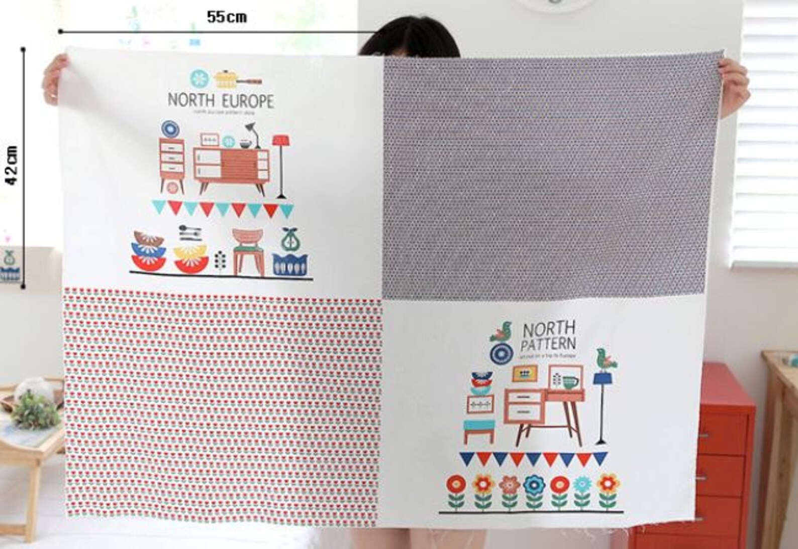 Scandinavian Nordic Swedish Vintage Fabric Cotton 100% Panel | Etsy