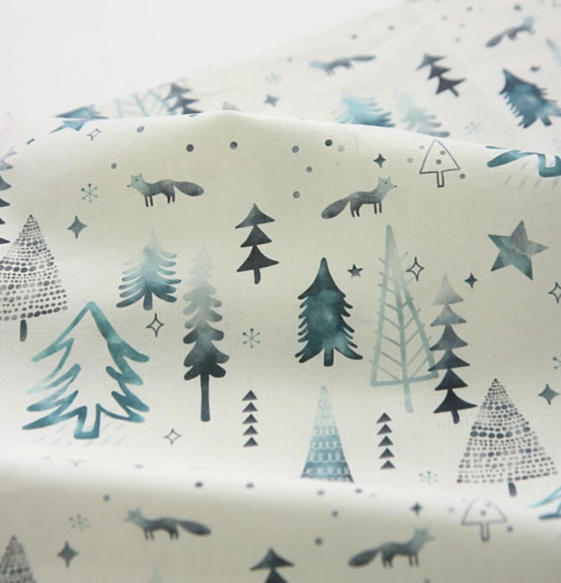Winter Tree Linen Blended Digital Printing Fabric by Yard - Etsy